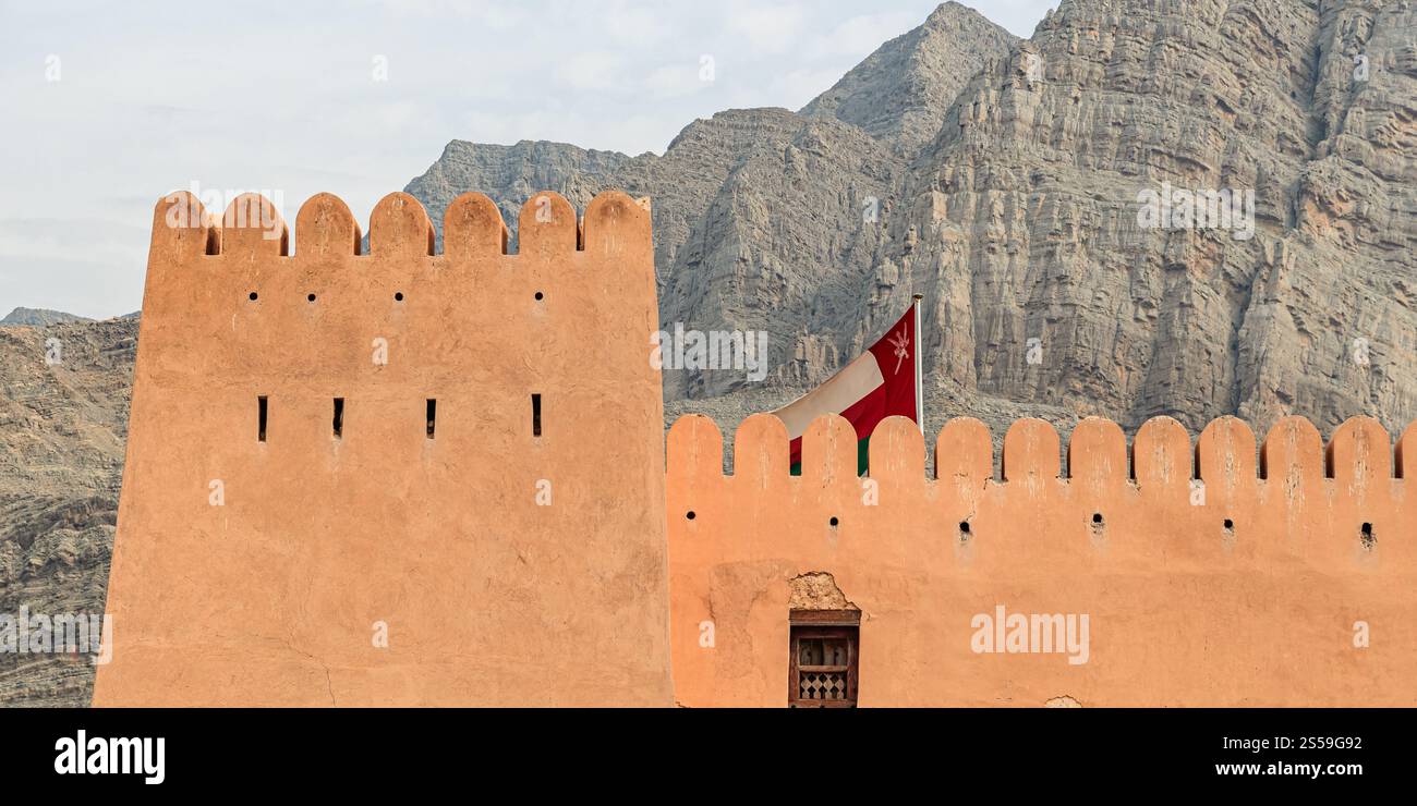 Bukha, Oman - January 1, 2025: The ancient fort of Bukha stands tall ...