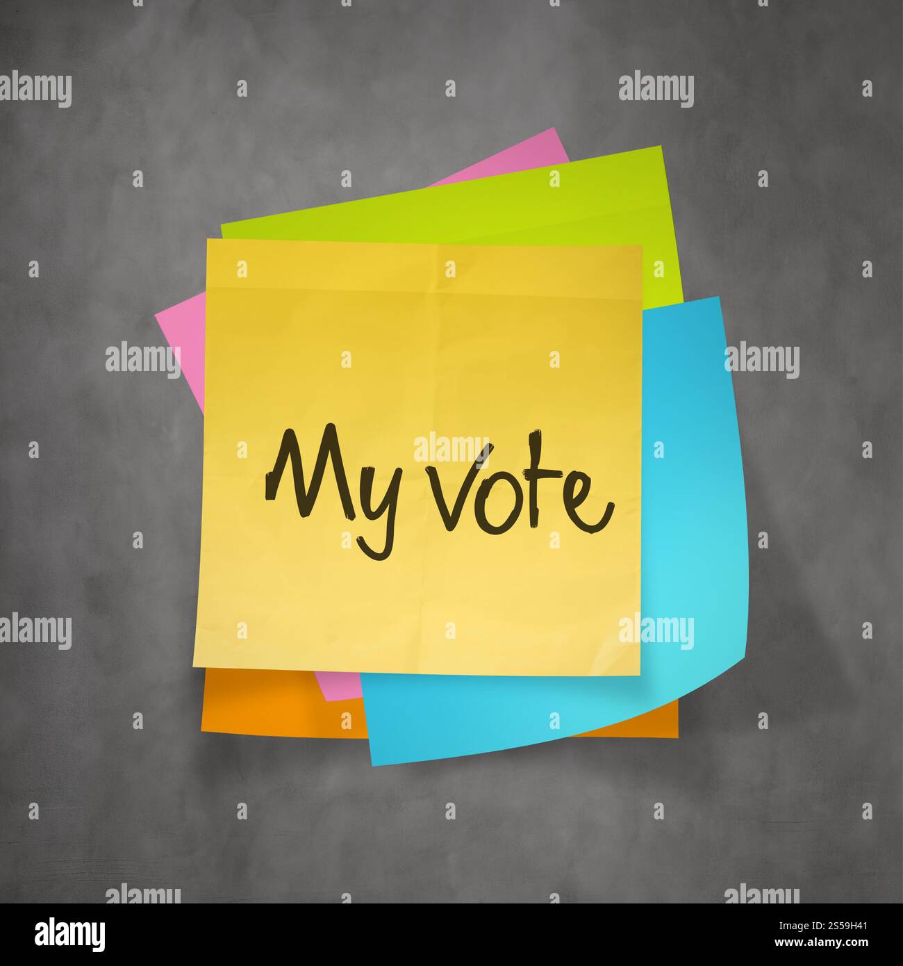 my vote" text on sticky note paper Stock Photo - Alamy