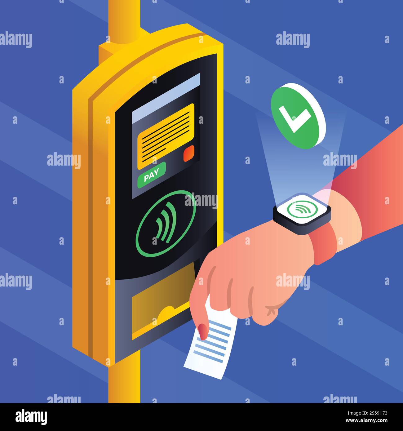 Public transport nfc payment concept background. Isometric illustration of public transport nfc ...