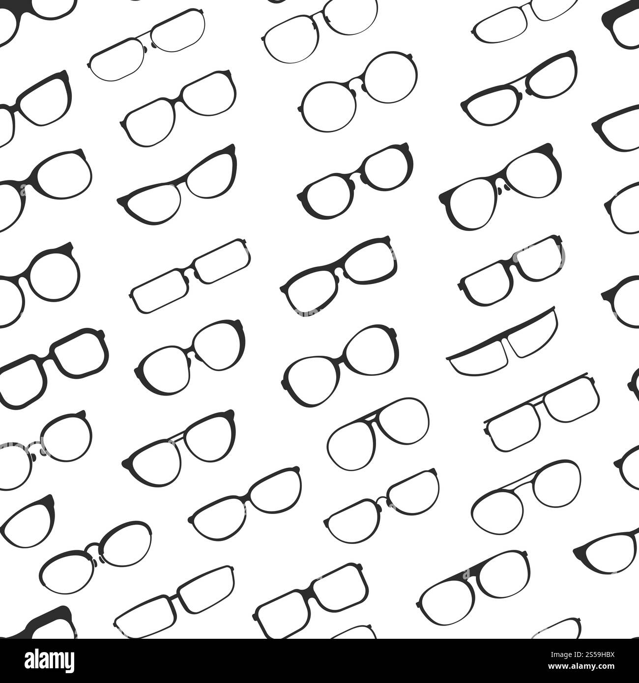 Eyesight glasses with various styles of plastic framing isolated ...