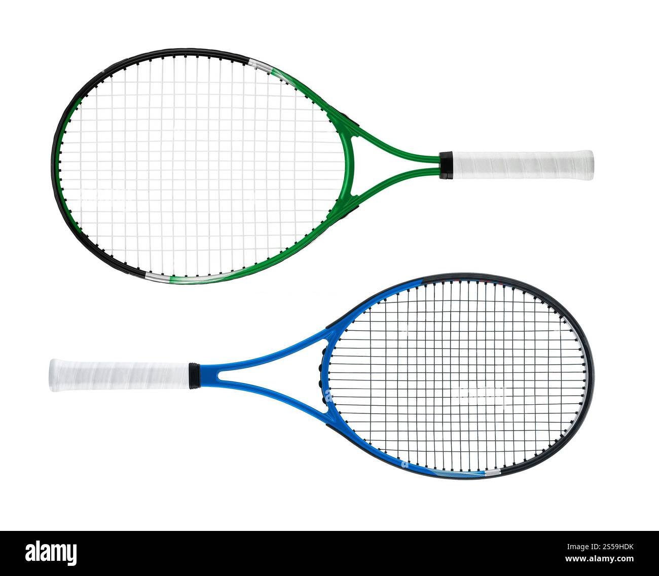 Tennis racket, isolated on white background. Tennis rackets Stock Photo ...