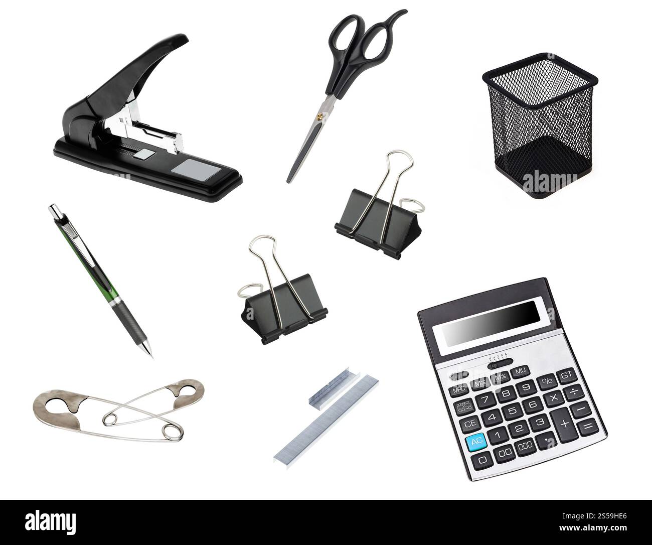 office supplies isolated on white background. office supplies Stock ...