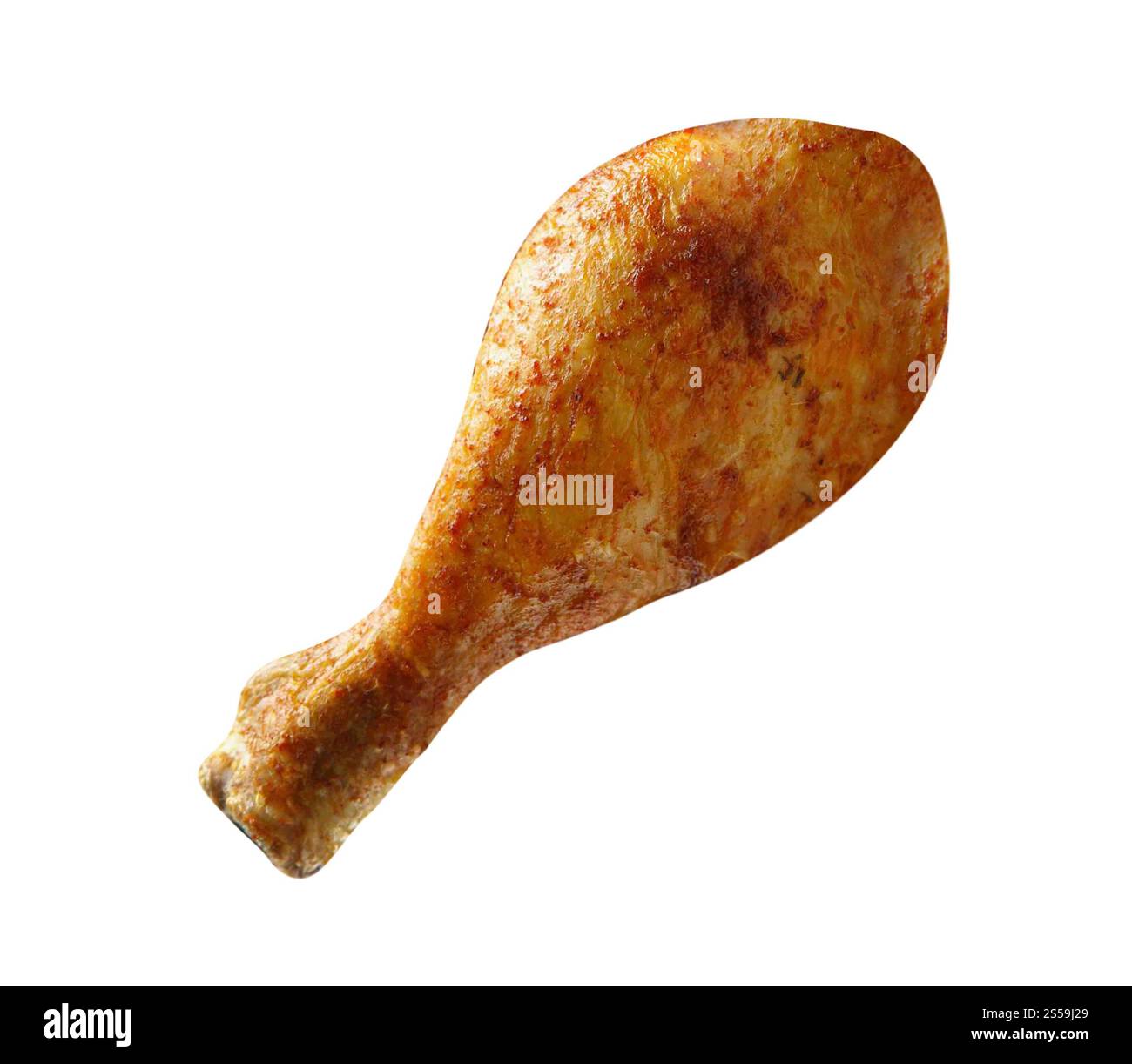 single Roasted chicken leg isolated on white Stock Photo - Alamy