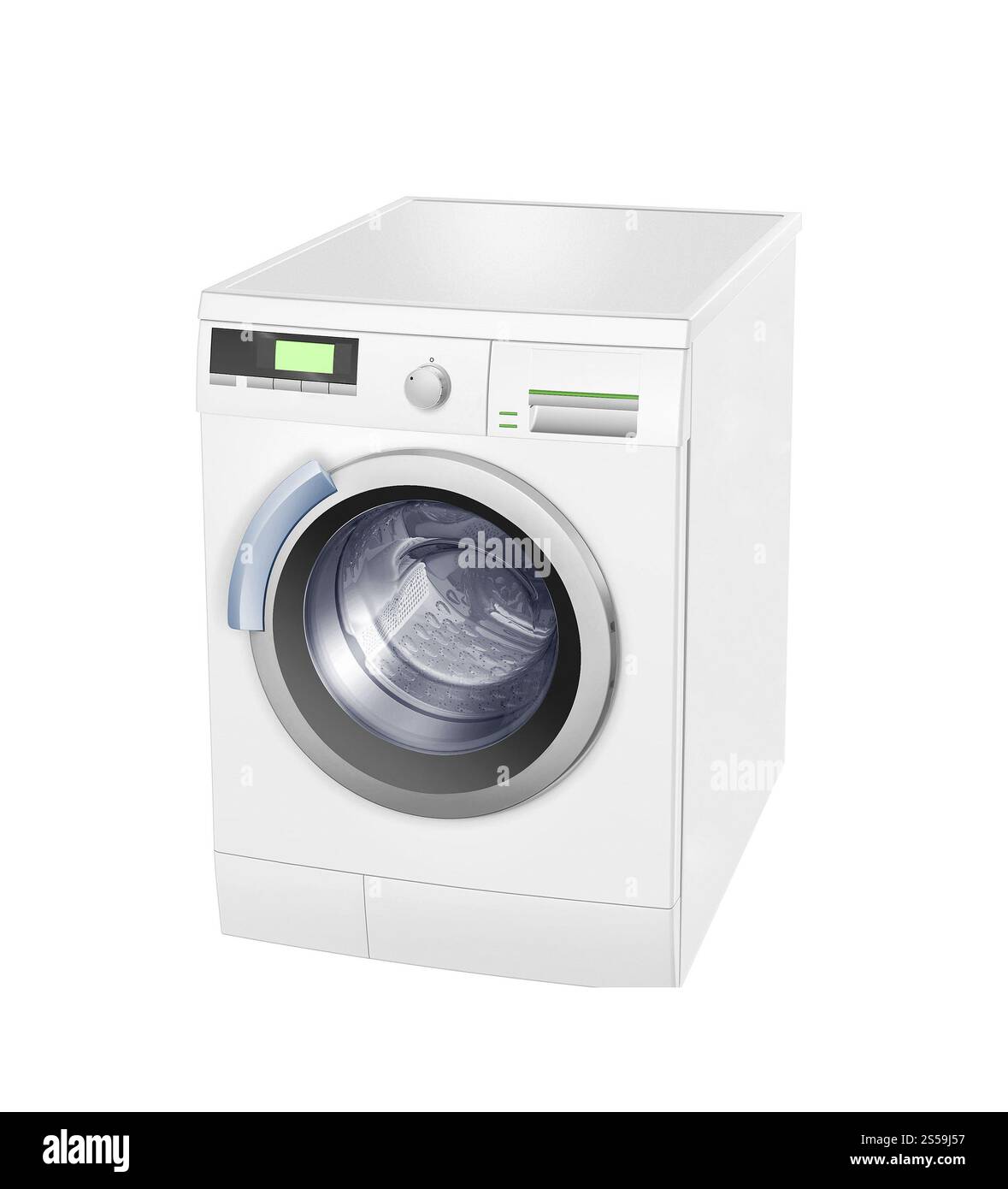 Washing machine on the white background. Washing machine Stock Photo ...