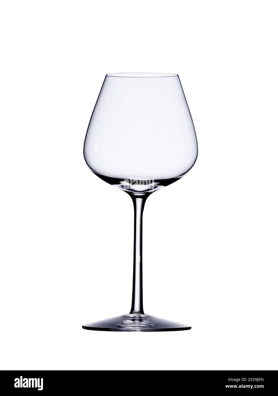 single empty wine glass isolated on the white background. single empty ...