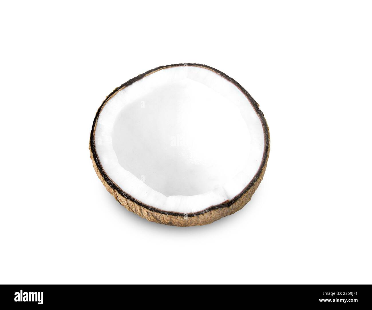 Coconut half on a white background. Coconut half Stock Photo - Alamy