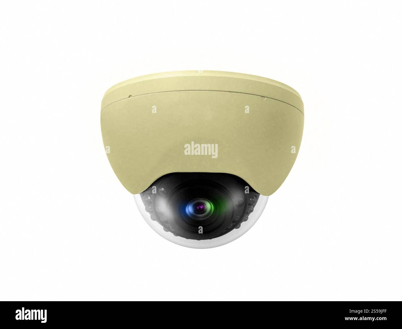 Secure ceiling type digital camera isolated on white background. Secure ...