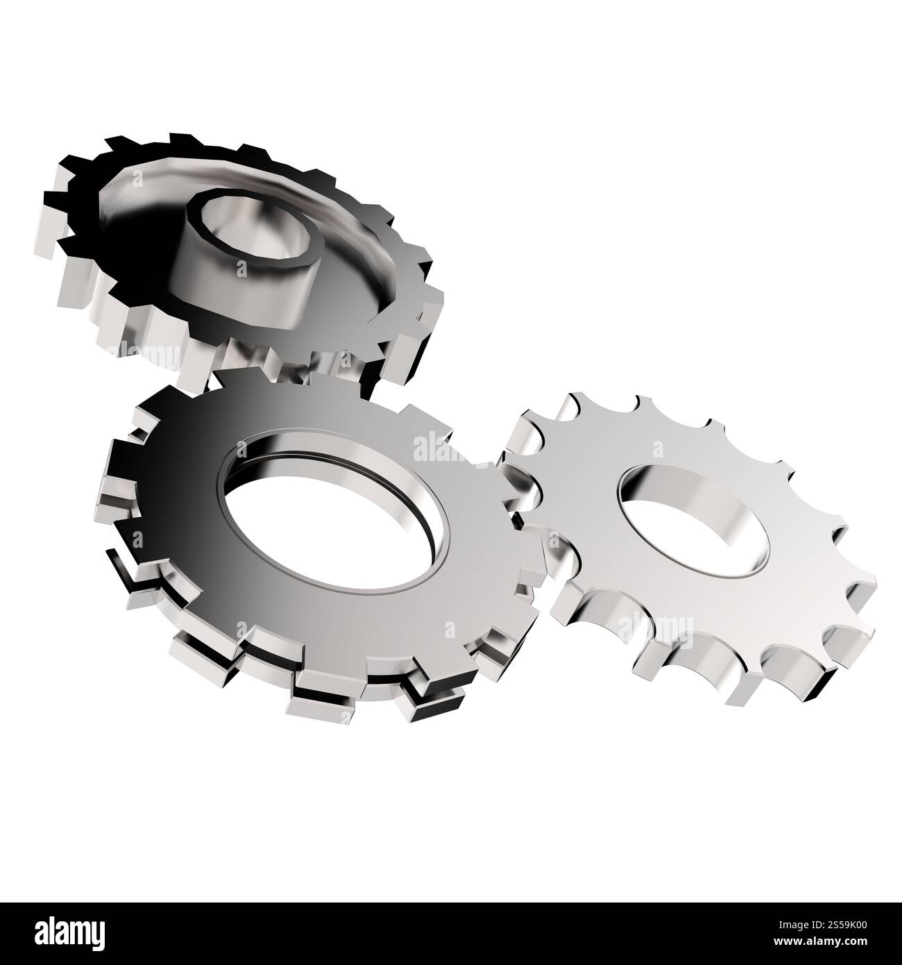 3d cog gear on white background Stock Photo - Alamy