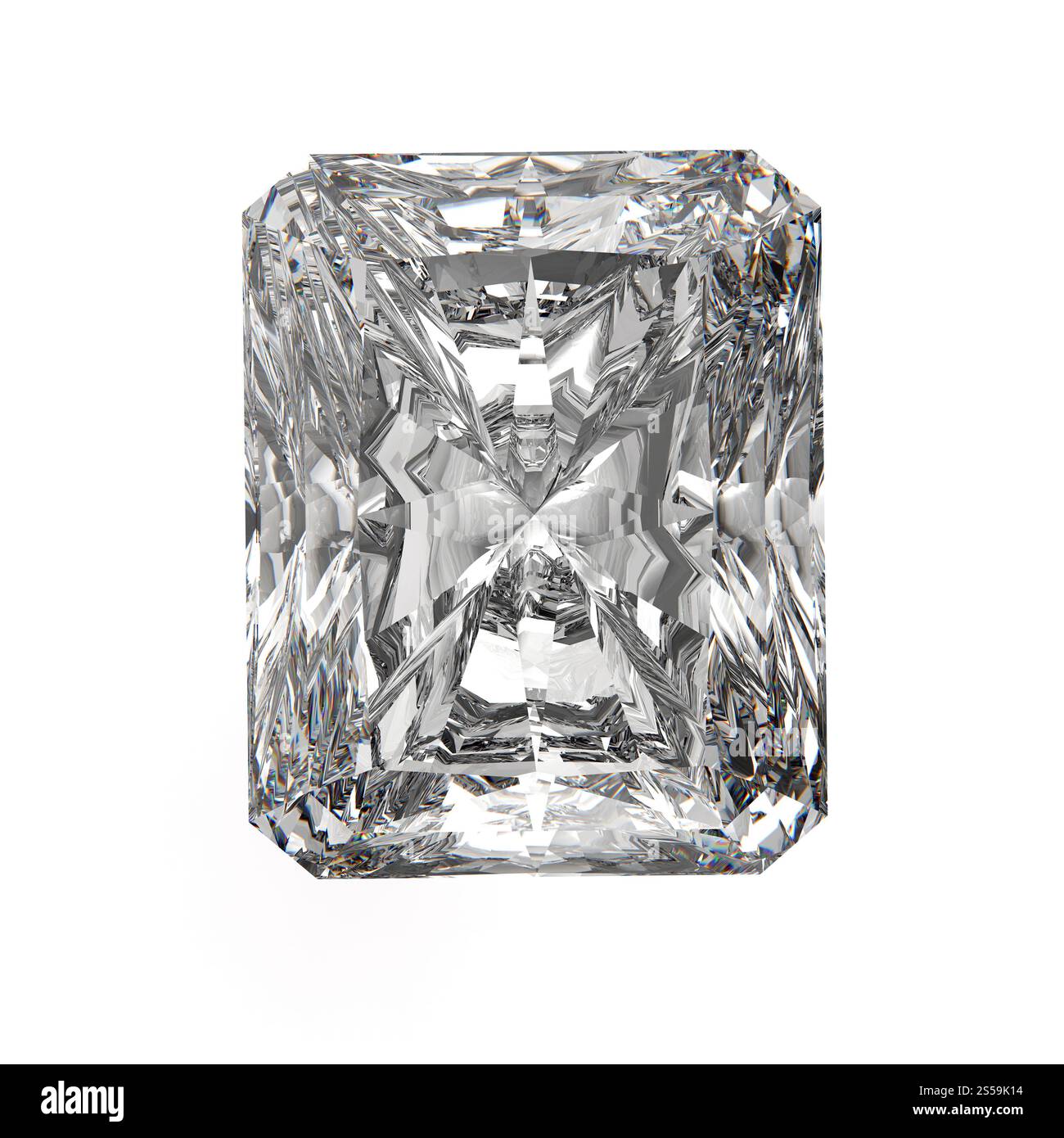 3d Square cut diamond on white Stock Photo - Alamy