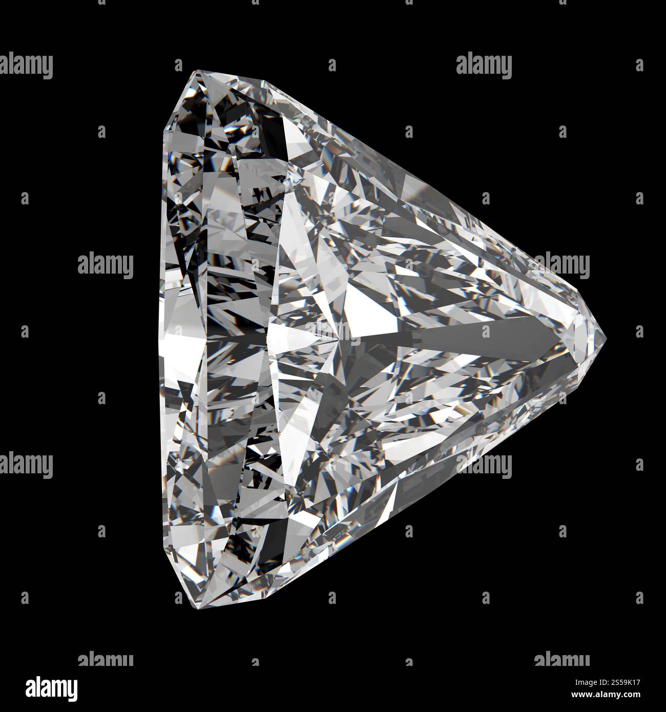 3d triangle cut diamond on dark background Stock Photo - Alamy