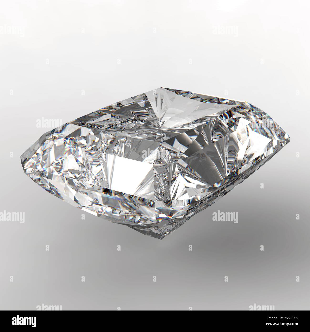 3d Square cut diamond on white Stock Photo - Alamy