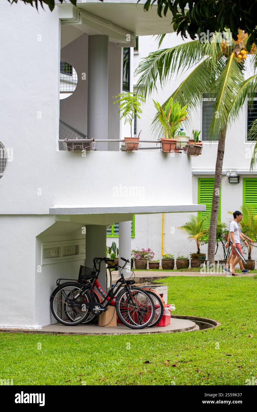 1930s Streamline Moderne architecture in the residential areas of Tiong ...