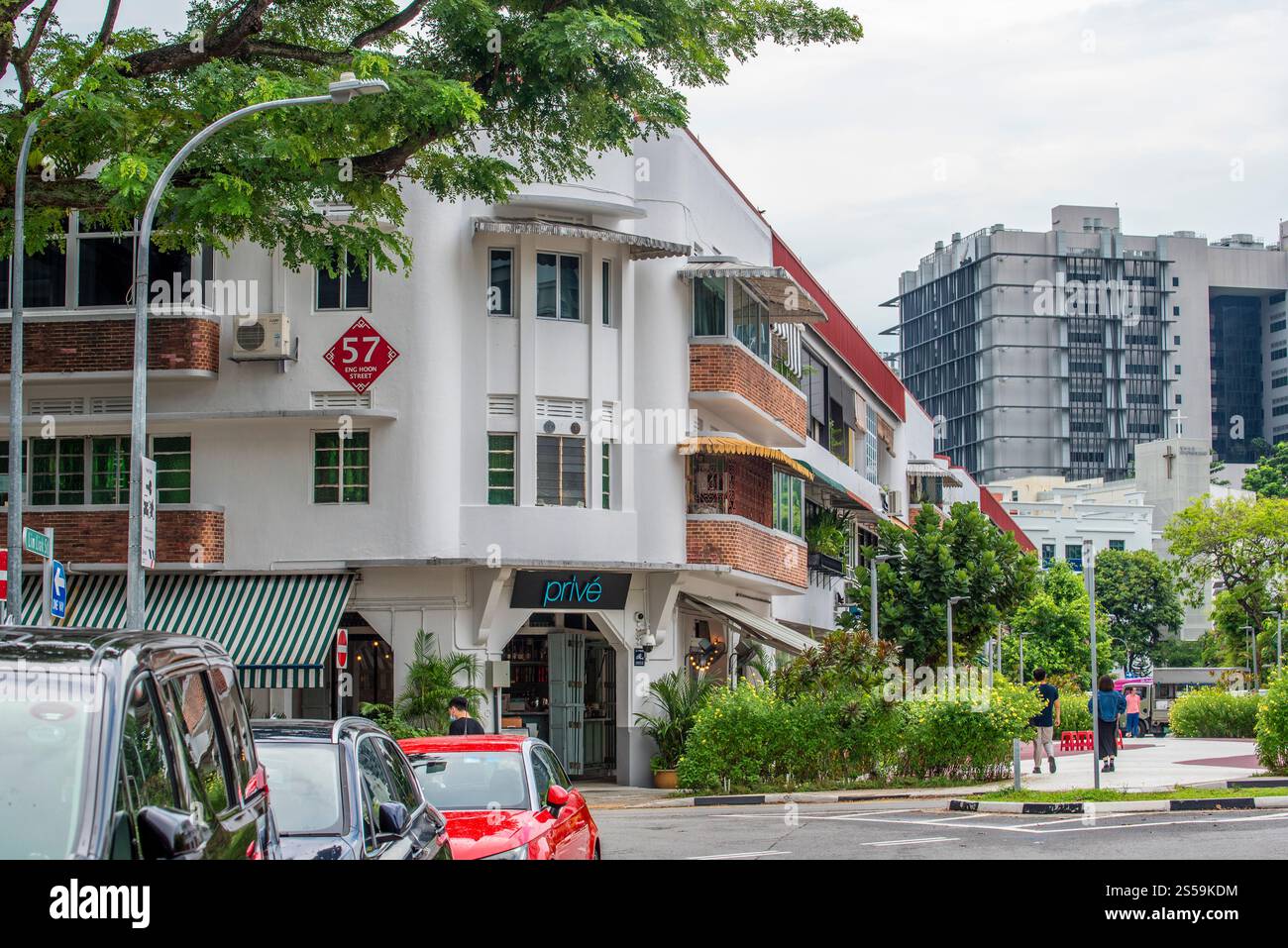 1930s Streamline Moderne architecture in the residential areas of Tiong ...