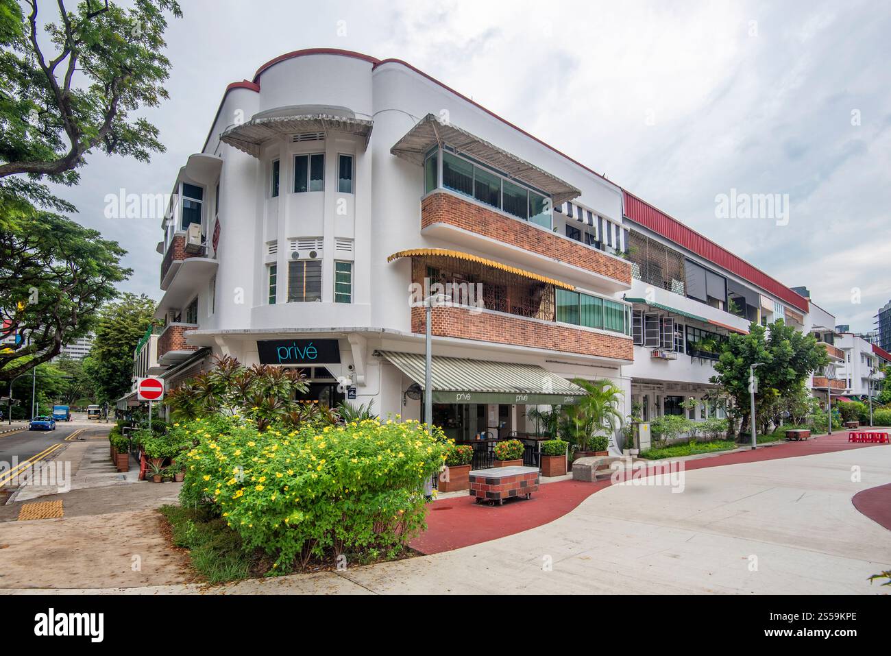 1930s Streamline Moderne architecture in the residential areas of Tiong ...