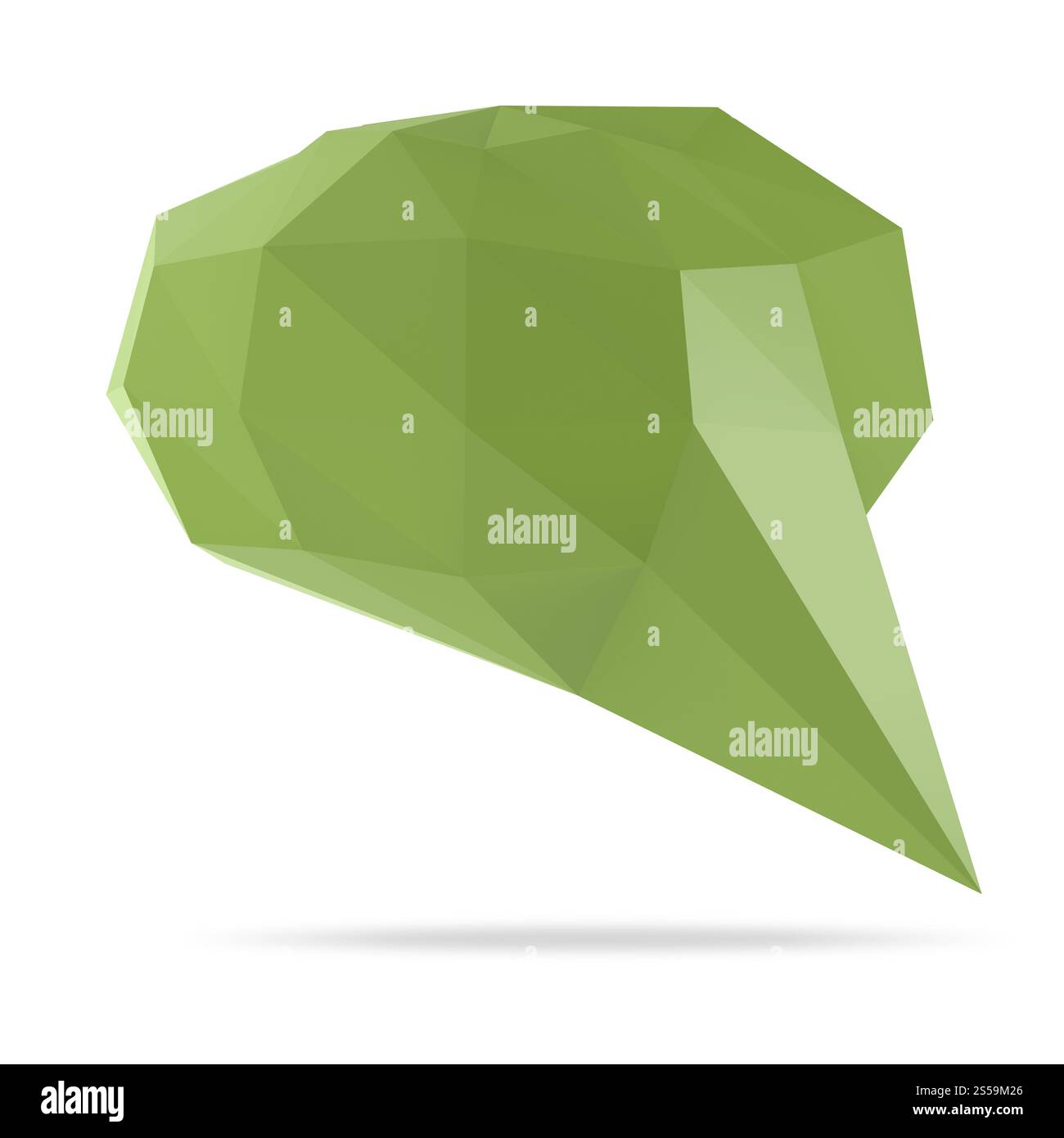 low poly geometric speech bubble on white background Stock Photo - Alamy