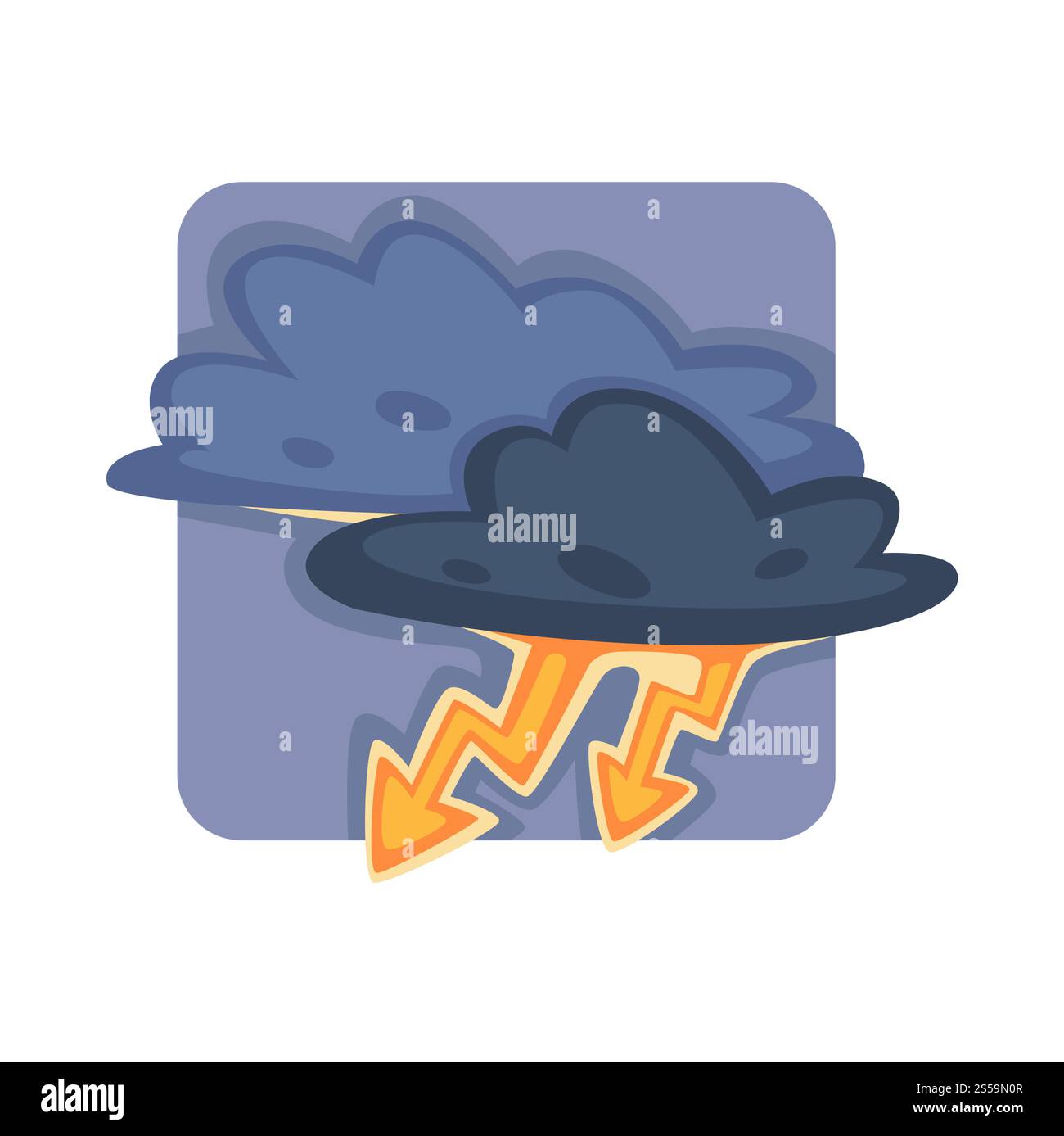 Powerful thunderstorm that can burn and spread fire. Dark clouds with ...