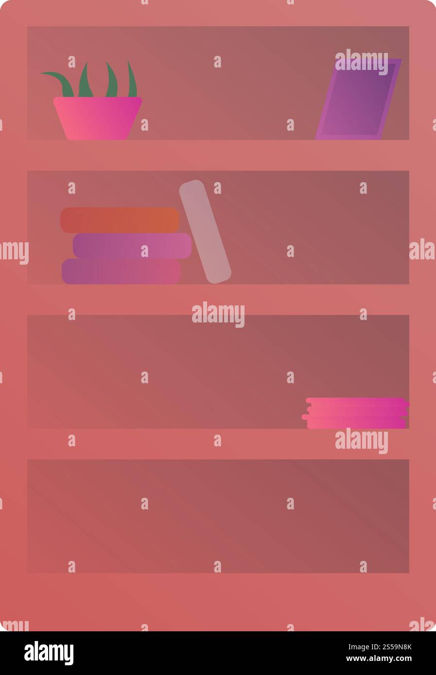 Wood book shelf icon. Cartoon of wood book shelf vector icon for web ...