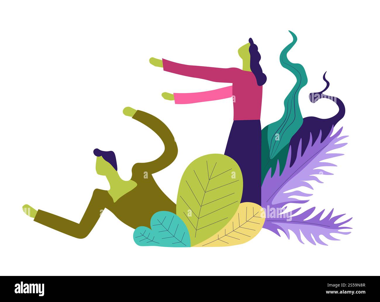 Zombie living undead creatures attack on people vector. Corpses of ...