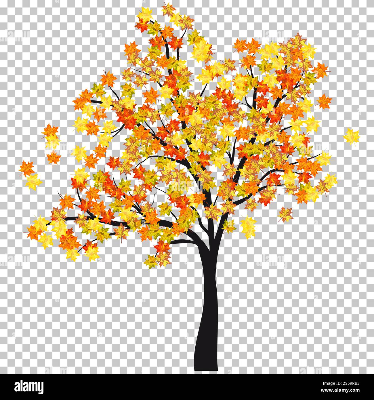 Fall (Autumn) Maple Background. Transparency Grid Design. Vector ...