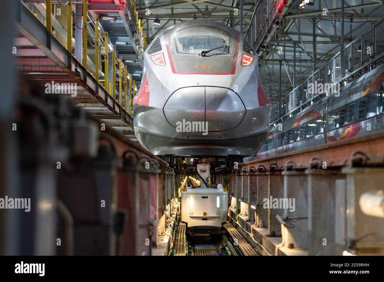 Changsha, China's Hunan Province. 14th Jan, 2025. A robot examines the ...