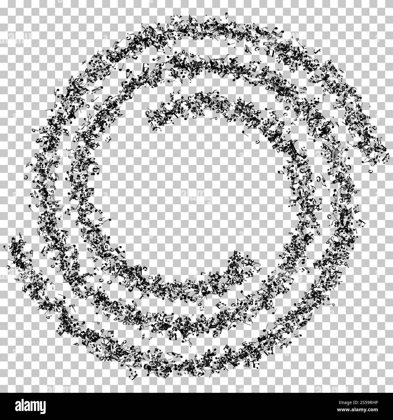 Musical Notes Background. Transparency Grid Design. Vector Illustration ...
