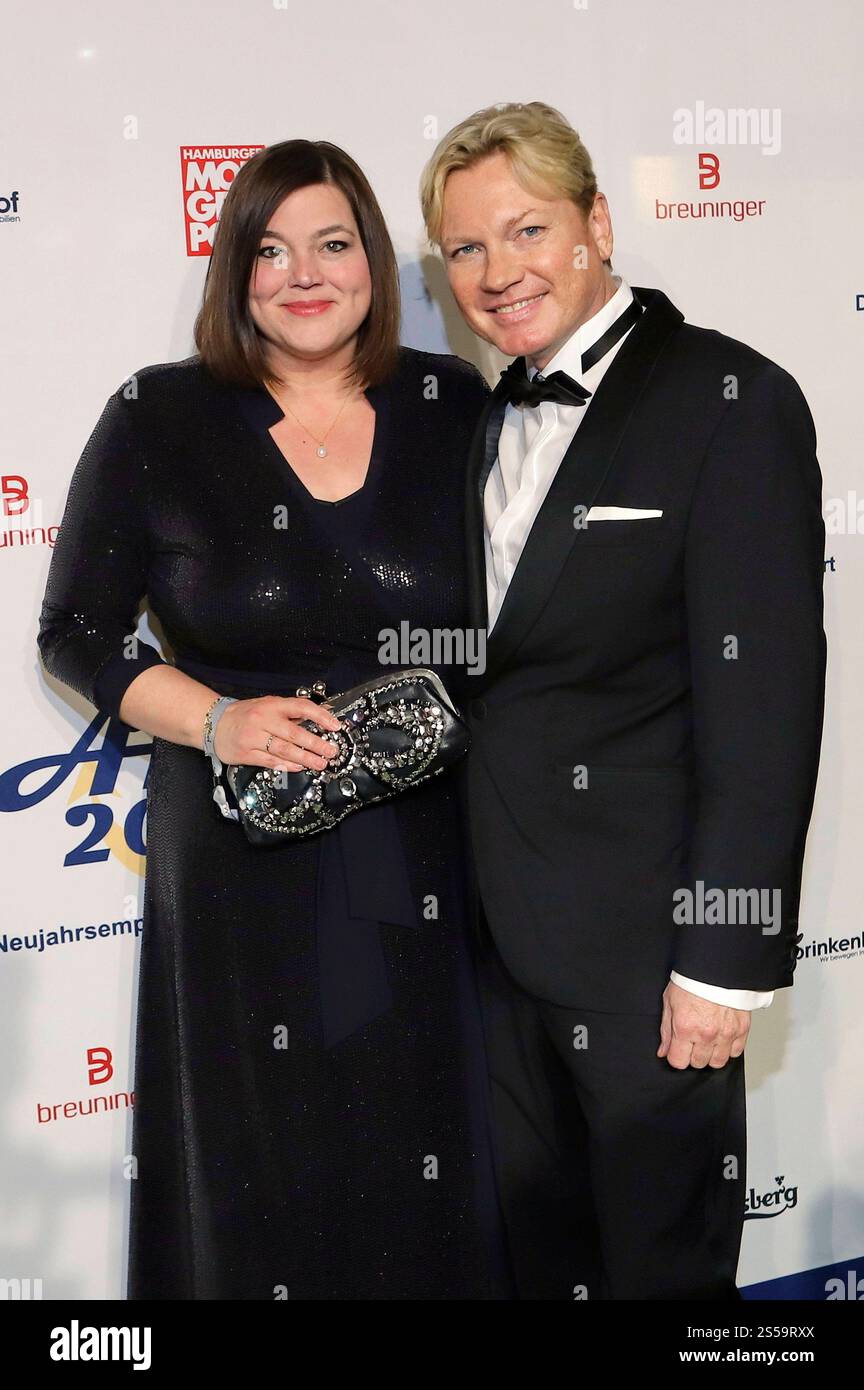 Katharina Fegebank mit Partner Mathias Wolff beim Ahoi Neujahrsempfang ...