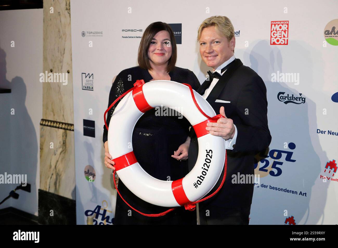 Katharina Fegebank mit Partner Mathias Wolff beim Ahoi Neujahrsempfang ...