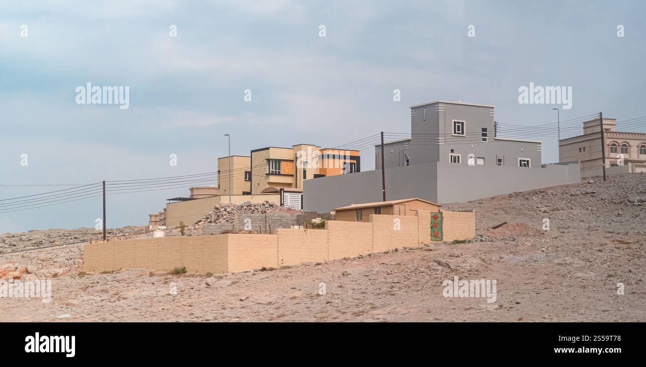 Bukha, Oman - January 1, 2025: A view of modern residential buildings ...