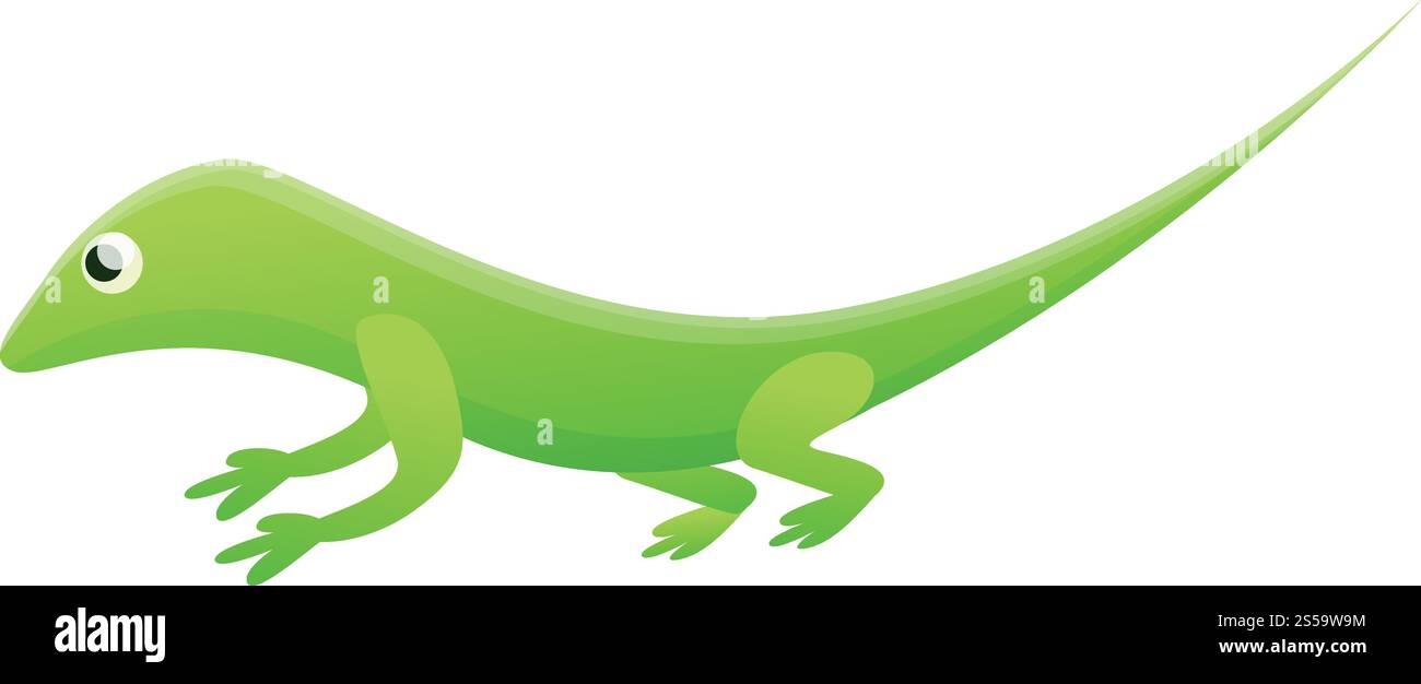 Green lizard icon. Cartoon of green lizard vector icon for web design ...
