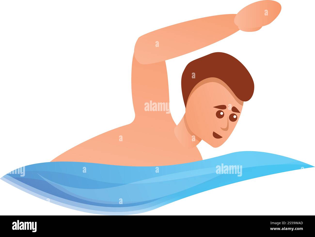 Man swimming icon. Cartoon of man swimming vector icon for web design ...