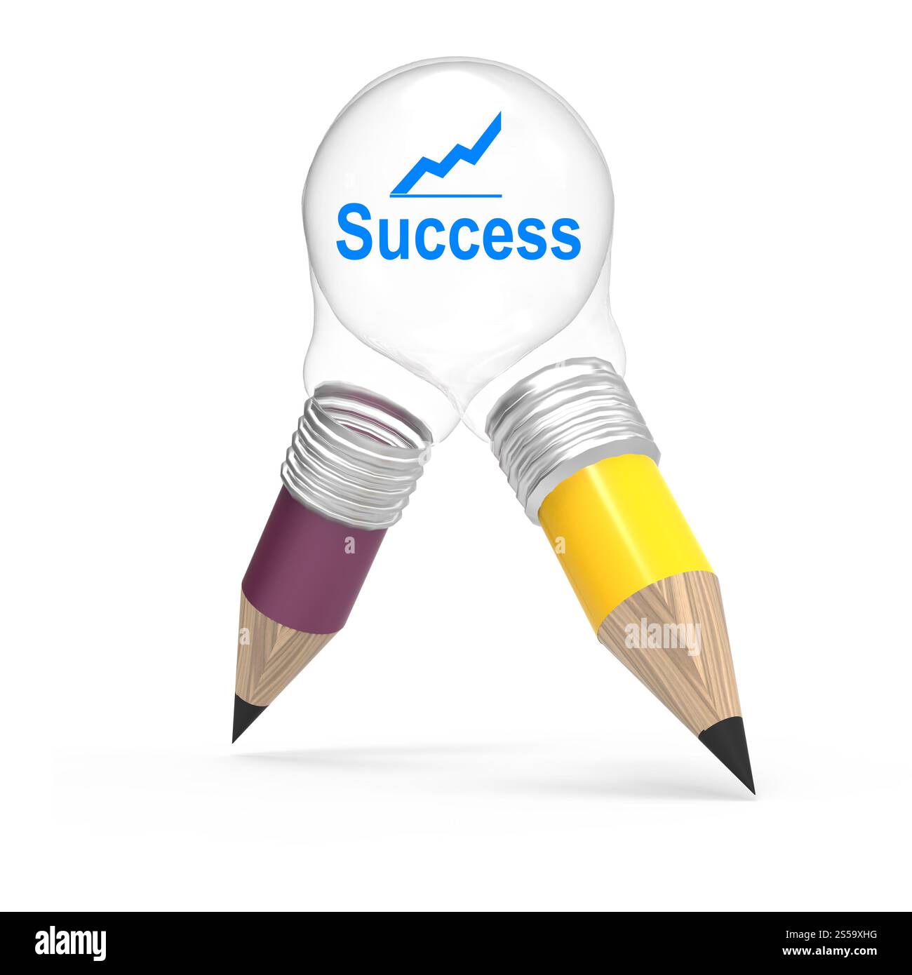 3d pencil light bulb drawing business success as concept Stock Photo - Alamy