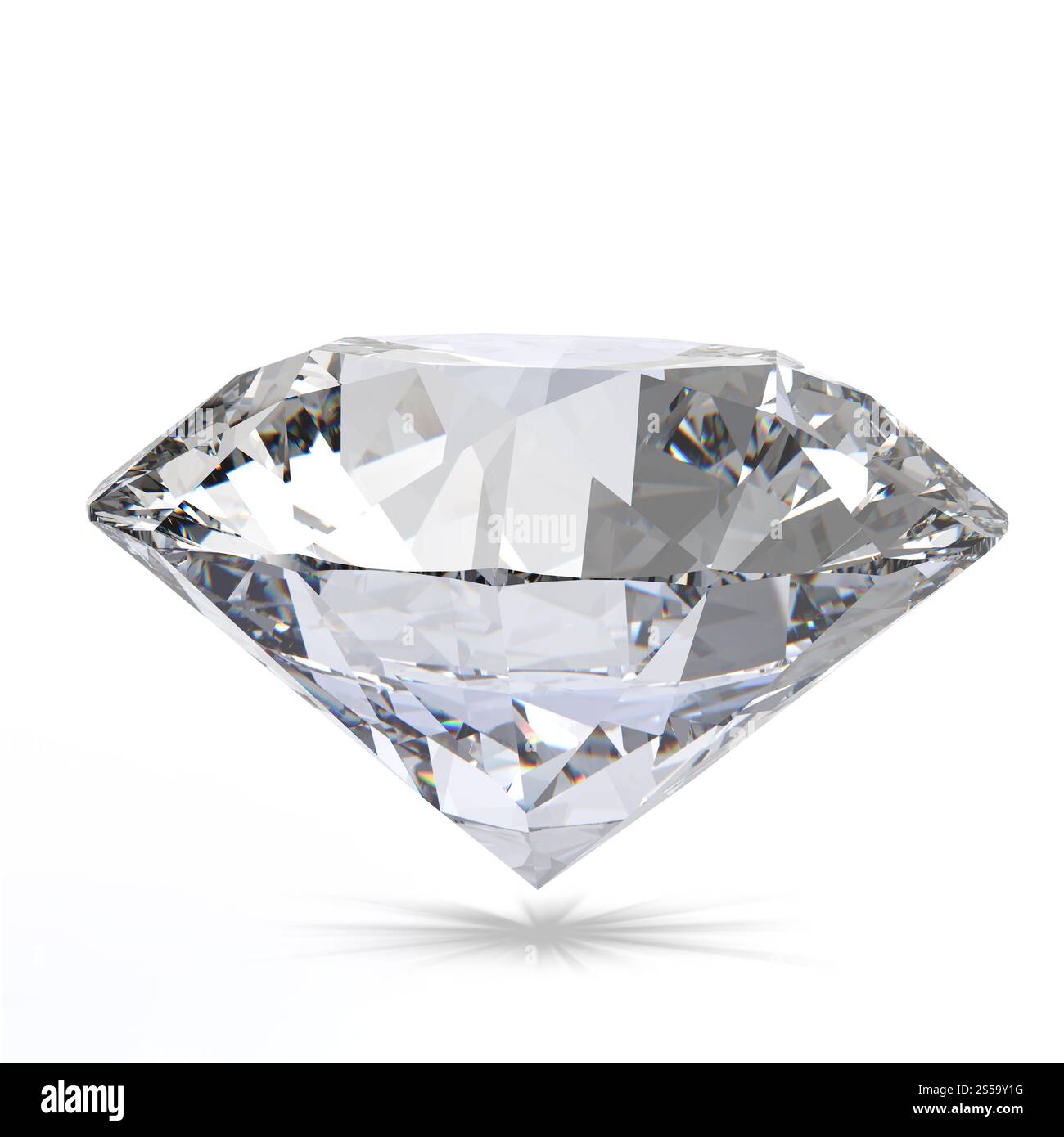 Diamond on white background 3d model Stock Photo - Alamy