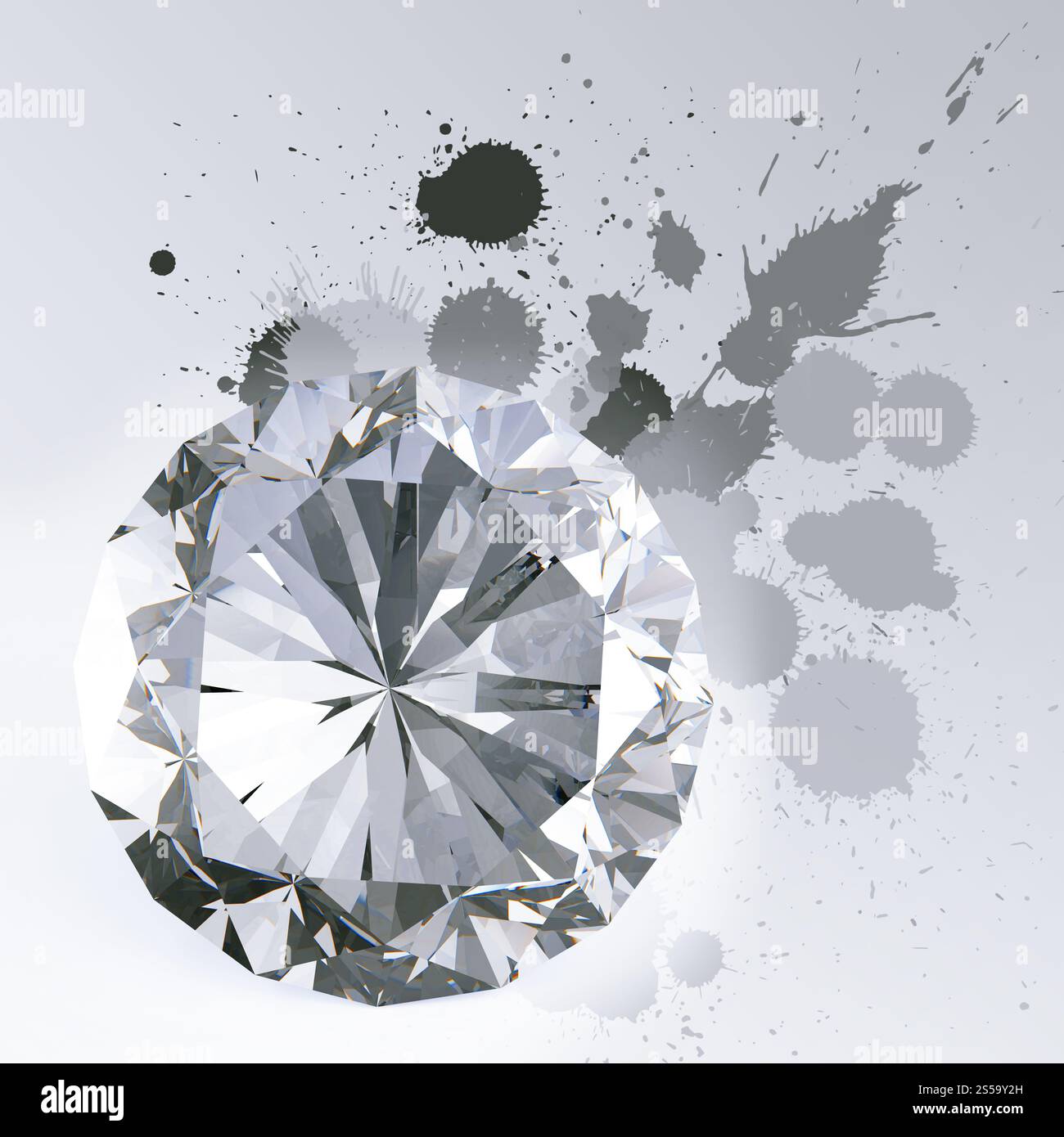 Diamond isolated on white 3d model and slash colors background Stock ...