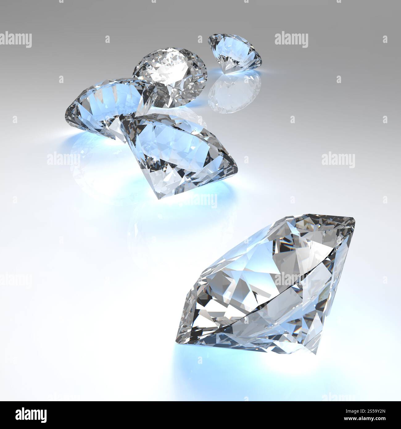 diamond 3d rendering on polished background Stock Photo - Alamy