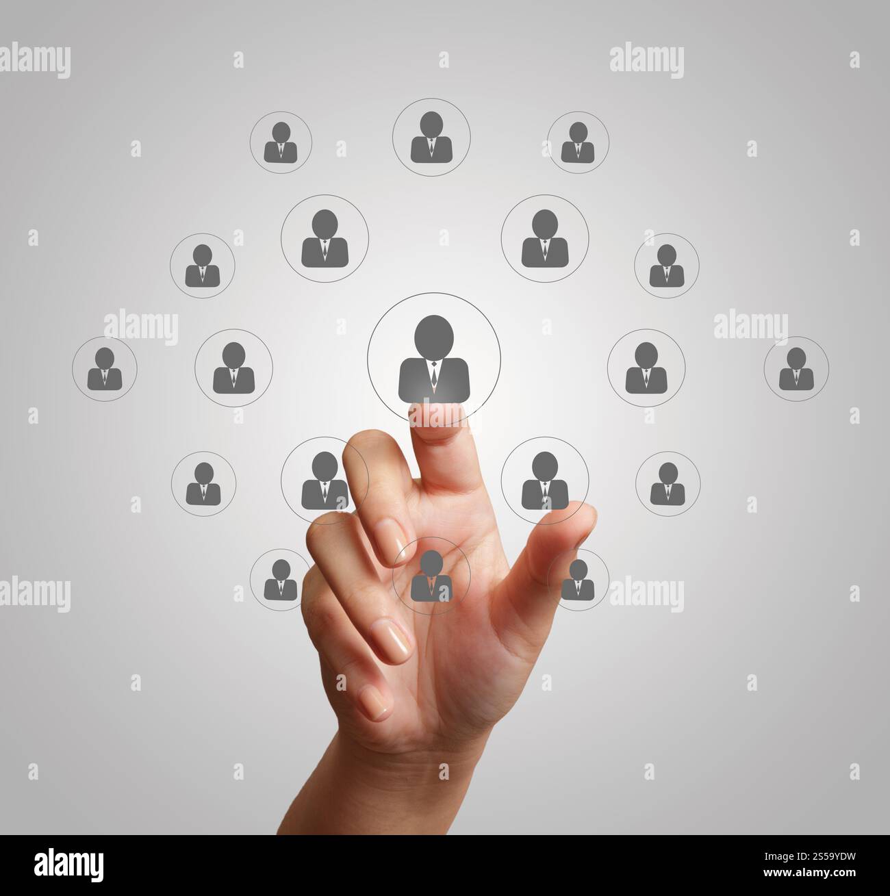 hand pressing social media icon as concept Stock Photo - Alamy