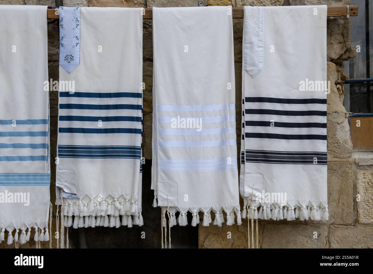 Tallit jewish prayer shawls hanging hi-res stock photography and images ...