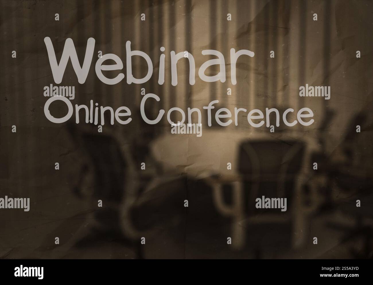 hand writing Webinar with crumpled paper background as concept Stock ...