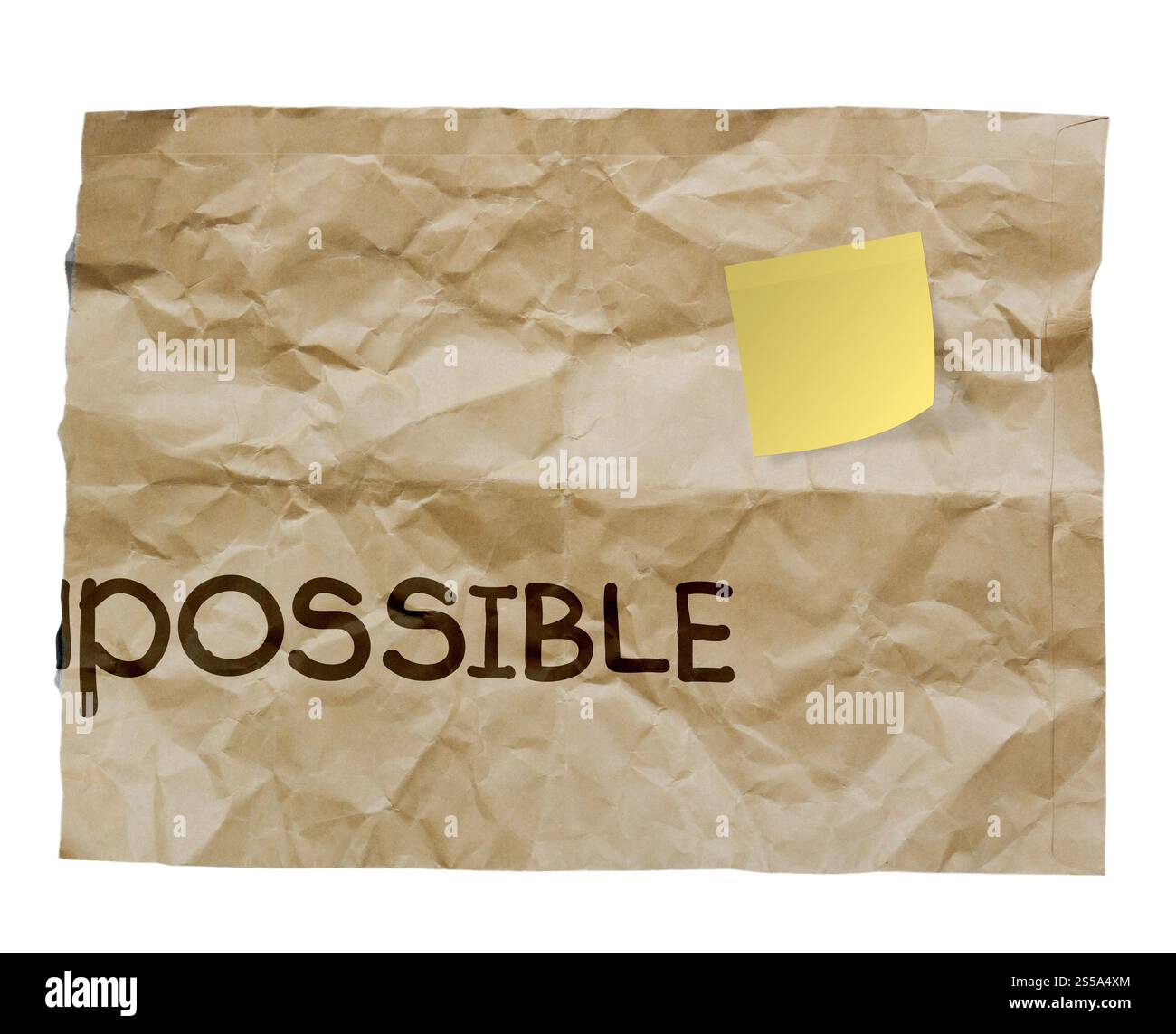 tear recycle envelope with crumpled paper through word impossible ...
