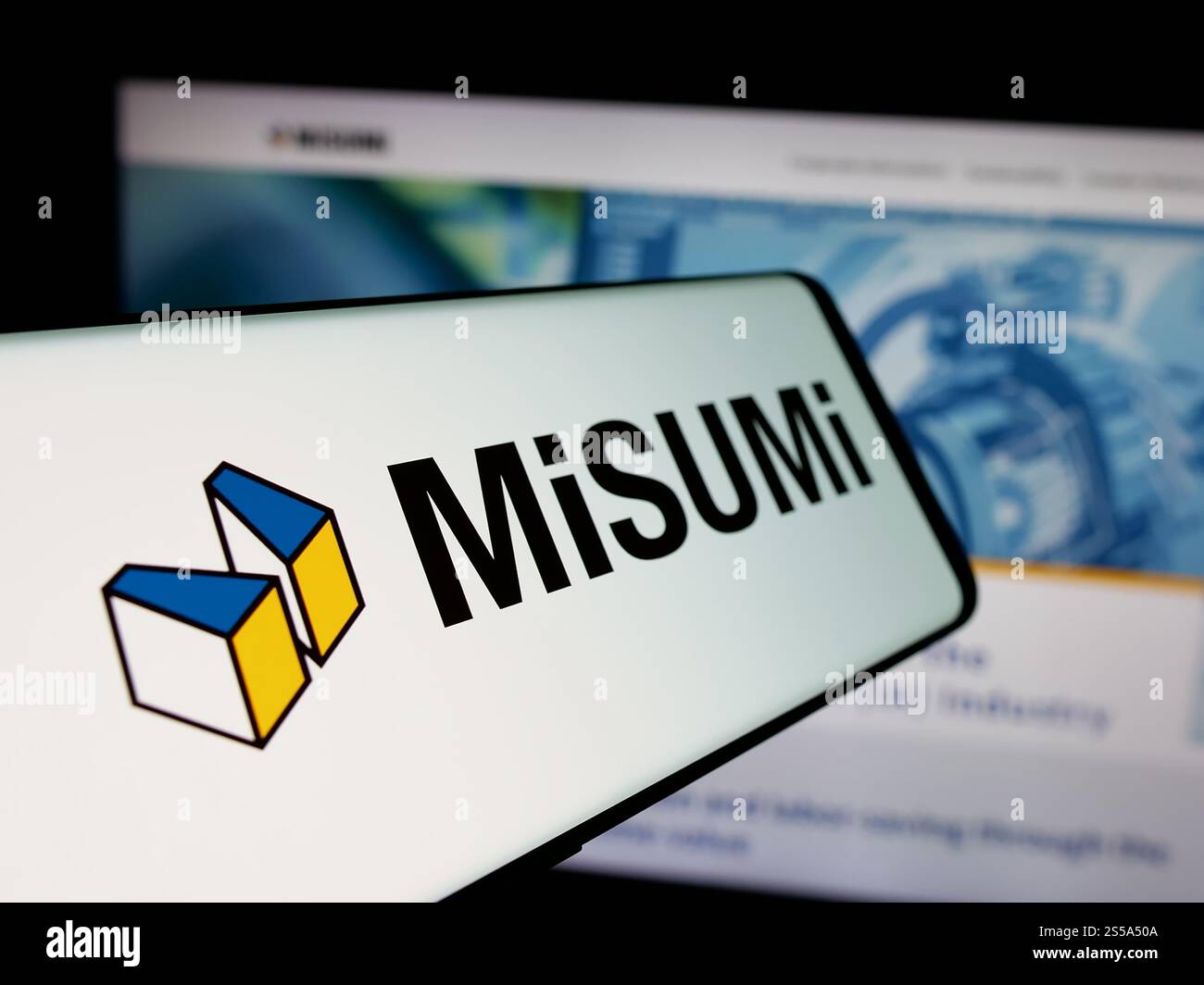 In this photo illustration, a smartphone with the logo of Japanese ...