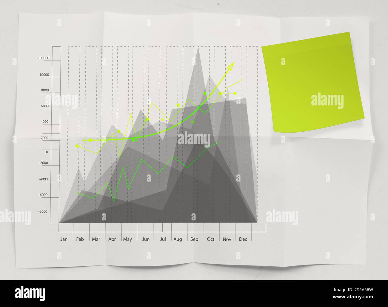 blank sticky note with business strategy crumpled paper as concept ...