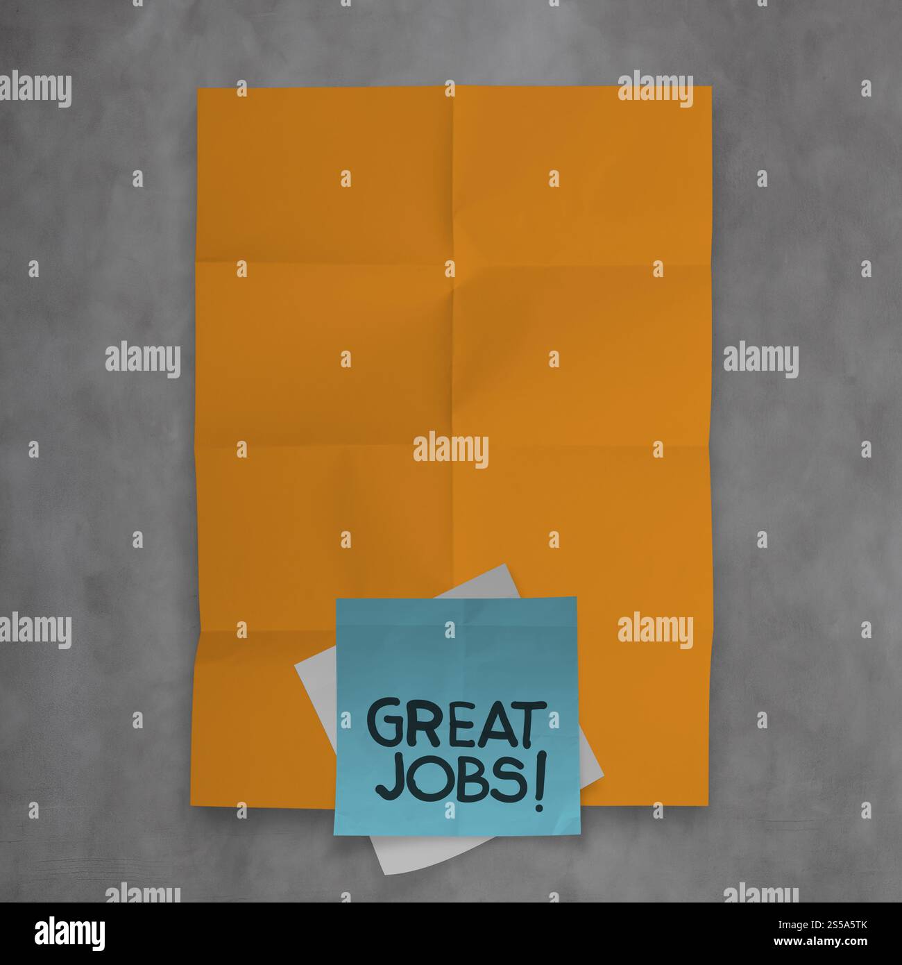 great job sticky notes on recycle crumpled paper background as concept ...