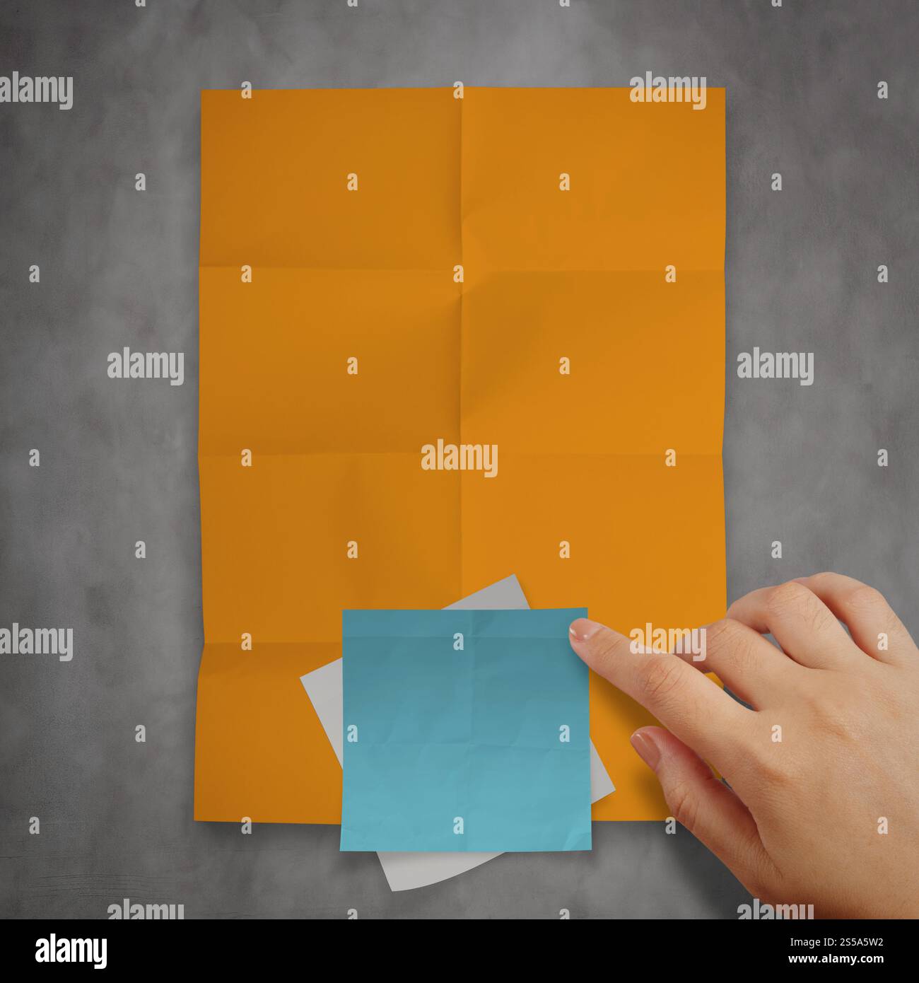 blank sticky notes on recycle crumpled paper background as concept ...