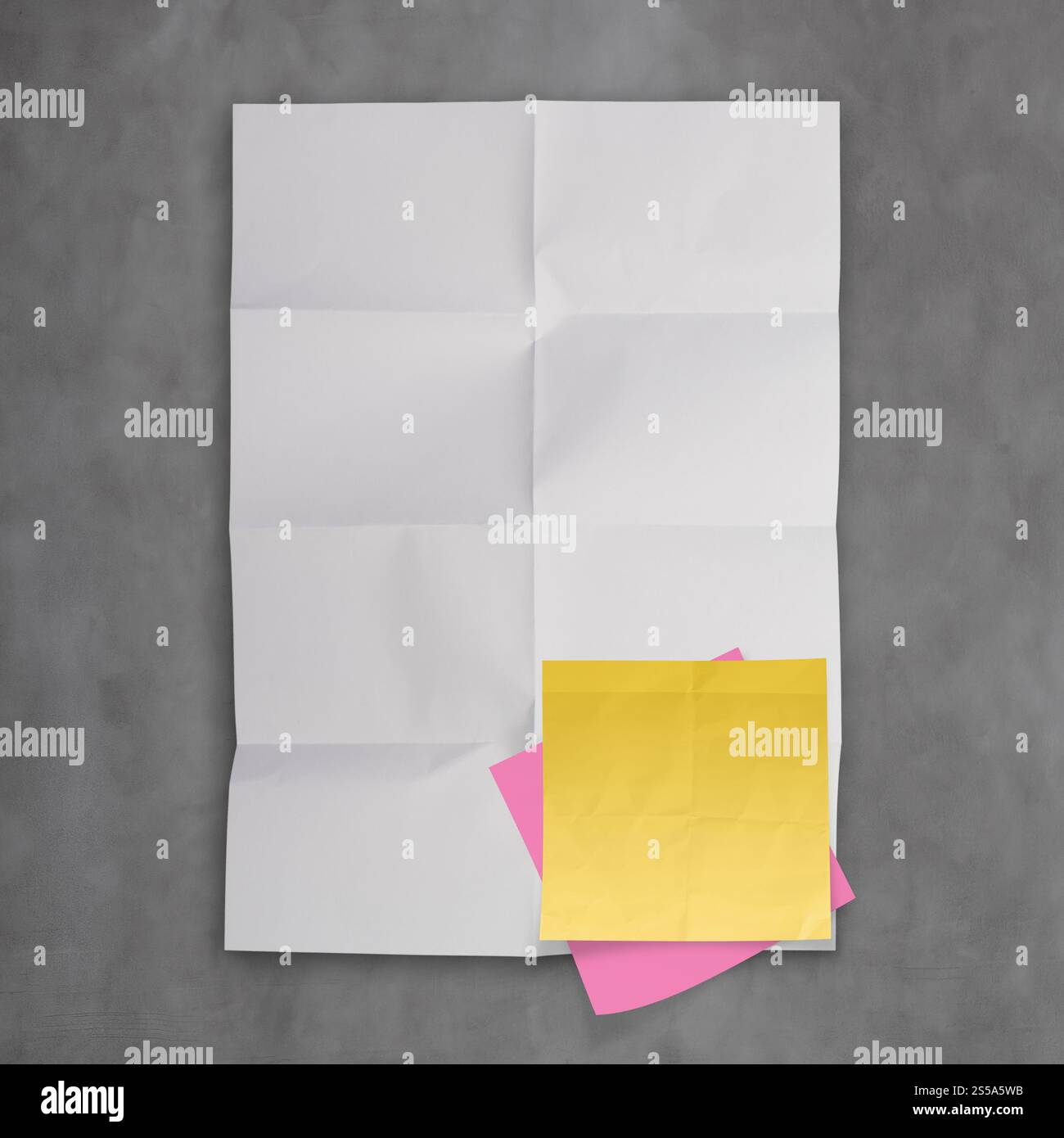 sticky notes on recycle crumpled paper background as concept Stock ...