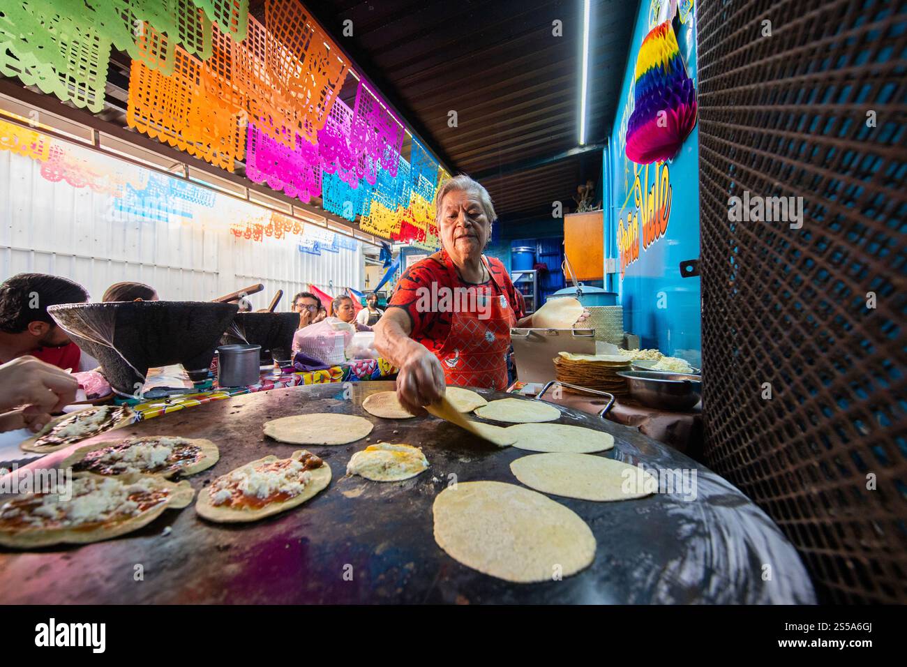 Oaxaca, Mexico; 1st January 2025: Famous stall selling mamelitas and ...