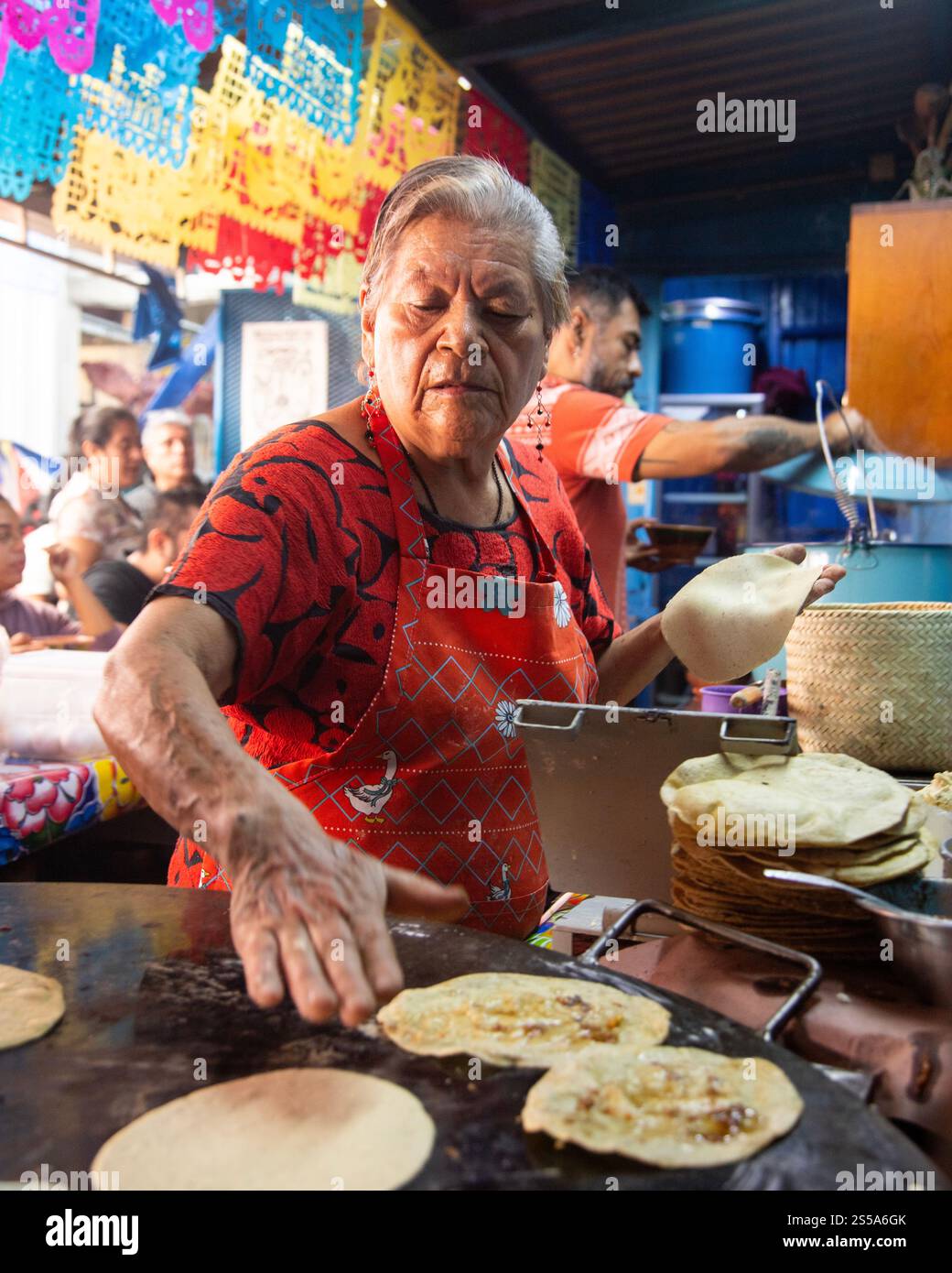 Oaxaca, Mexico; 1st January 2025: Famous stall selling mamelitas and ...