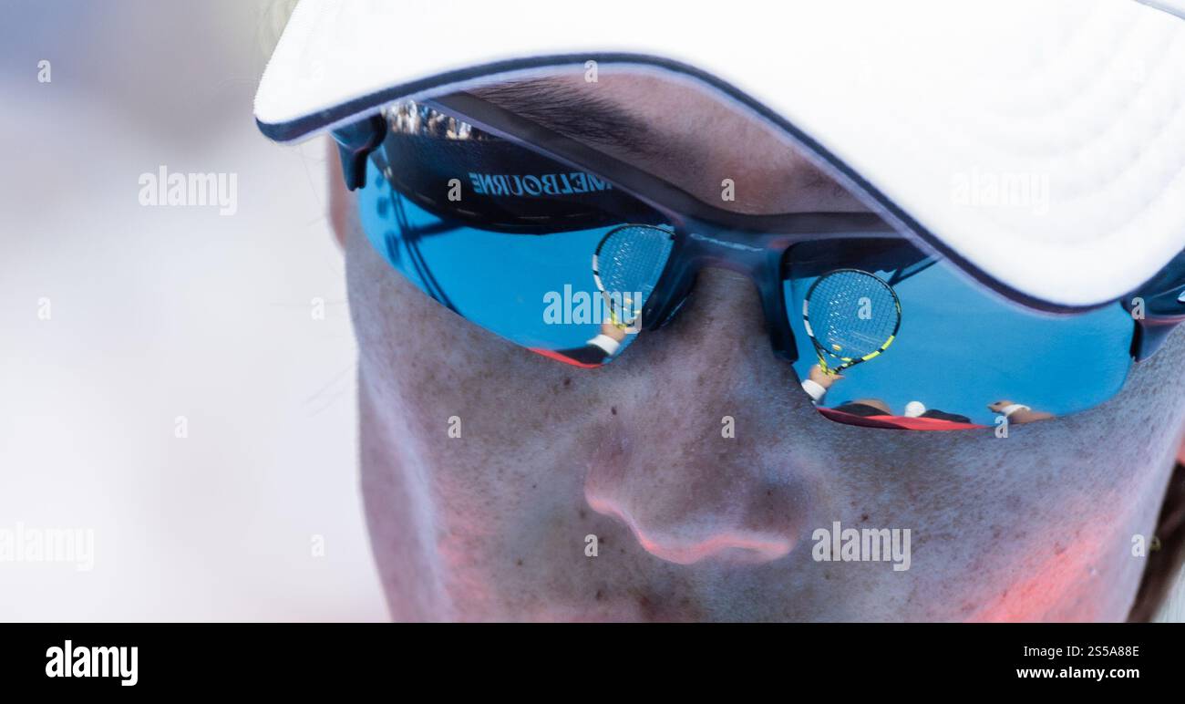 Melbourne, Australia. 14th Jan, 2025. Zheng Saisai is seen during the women's singles first ...