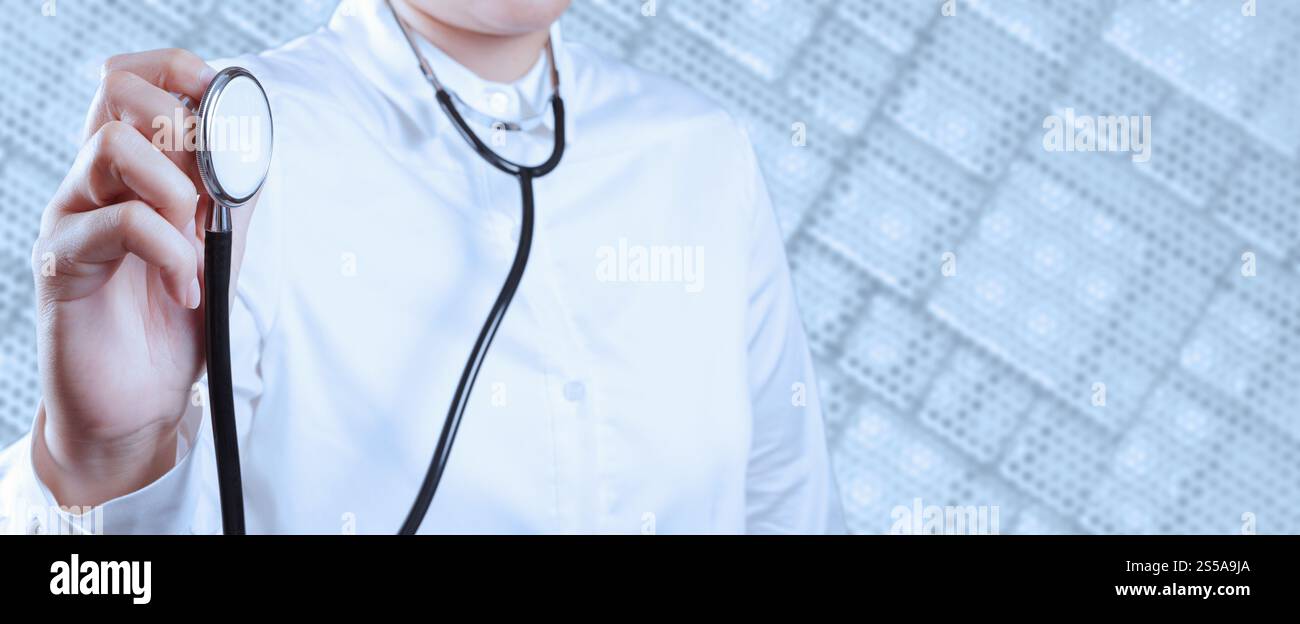 With a stethoscope in hand hi-res stock photography and images - Alamy