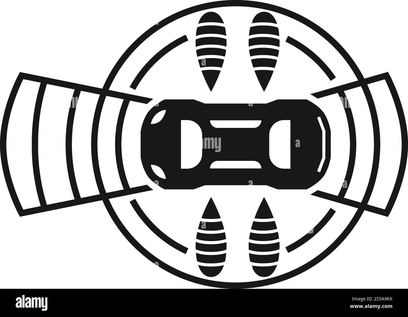 Top view smart car icon. Simple illustration of top view smart car ...