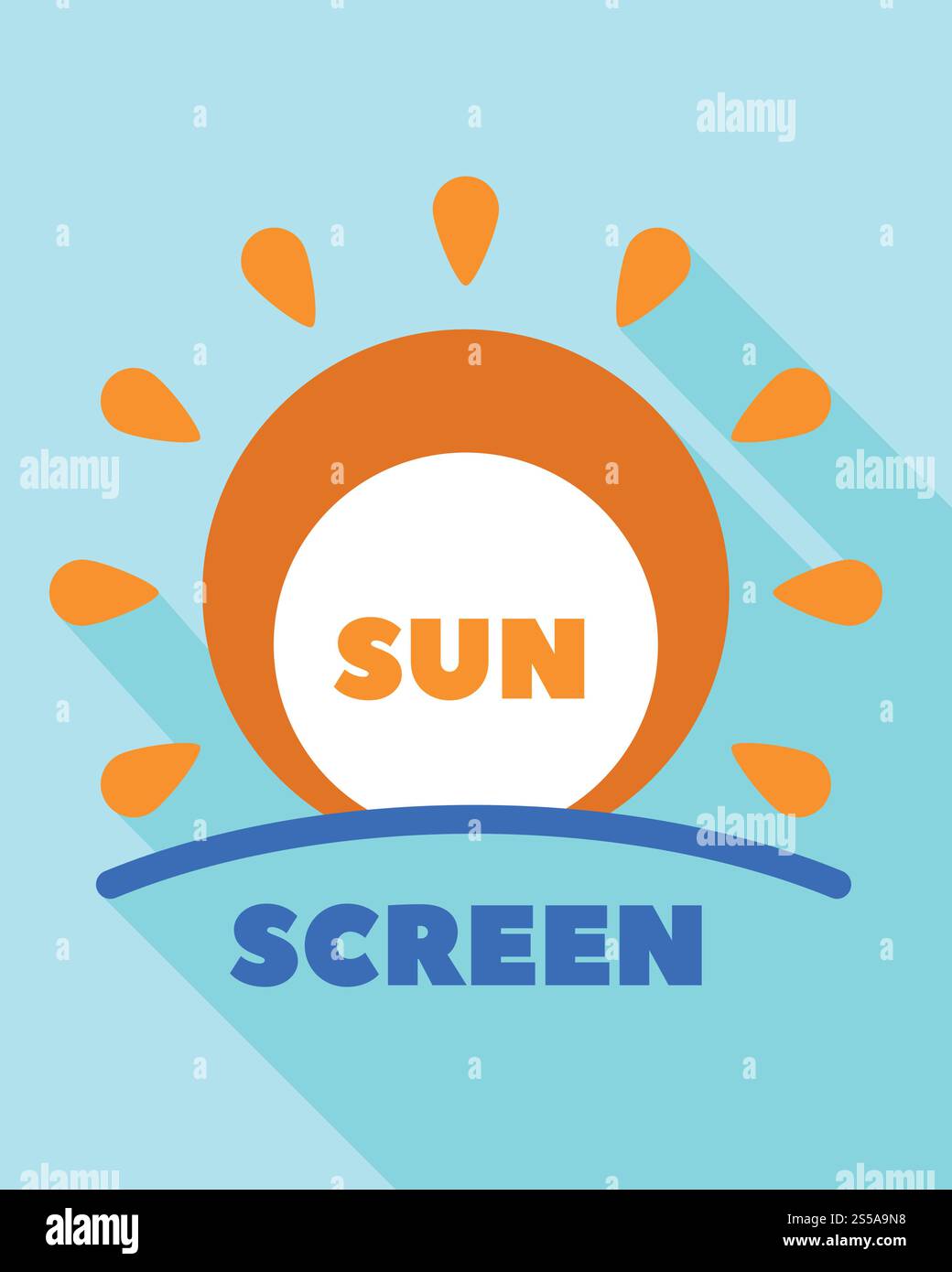 Sunscreen cream logo. Flat illustration of sunscreen cream vector logo ...