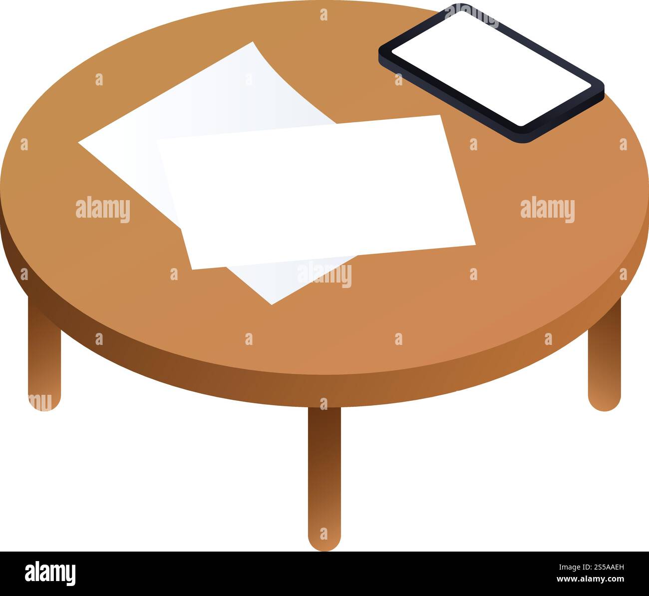 Round table icon. Isometric of round table vector icon for web design ...